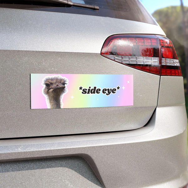 Side Eye - Funny Ostrich Bumper Sticker Magnet – Just Goofy Little Guys